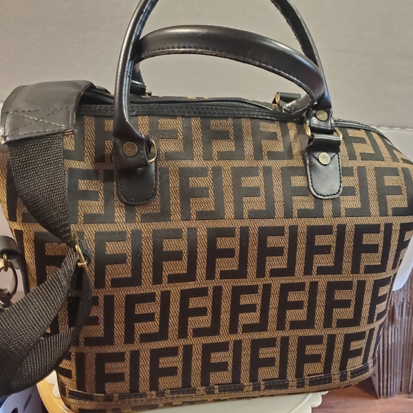 American Flyer | Bags | American Flyer Tote Bag Carry On Brown W Black ...